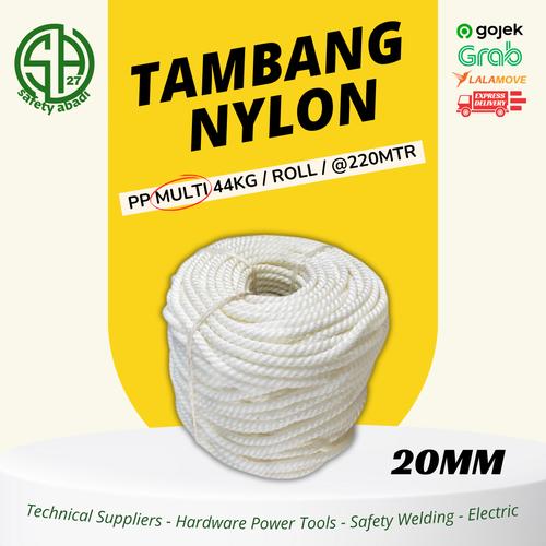 Jual [Roll] 20mm Tambang Nylon PP Multi Polos - 220mtr - Jakarta Barat ...