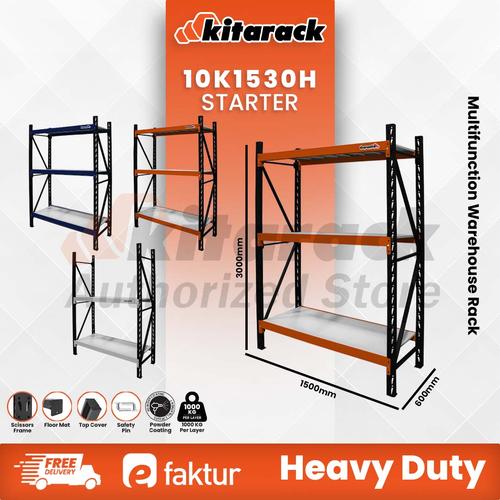 Jual KITARACK 10K1530 Hitam Rak Gudang Besi 1 TON / Layer Rack Starter ...