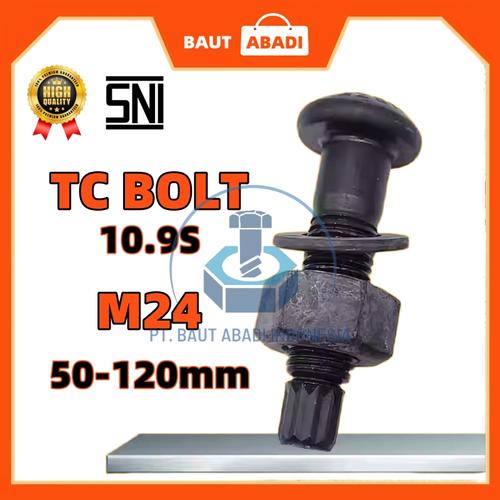 Jual M24 Baut mur baja TC Grade 10.9S 1set TC bolt baja / Bolt nut TC ...