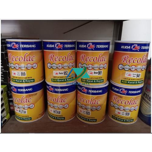 Jual CAT MINYAK RECOLAC KUDA TERBANG 1KG - CAT KAYU BESI - Putih ...