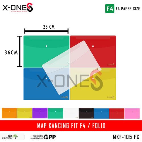 Jual X-ONE MAP PLASTIK KANCING 1 FIT F4 FOLIO TRANSPARAN WARNA SMART ...