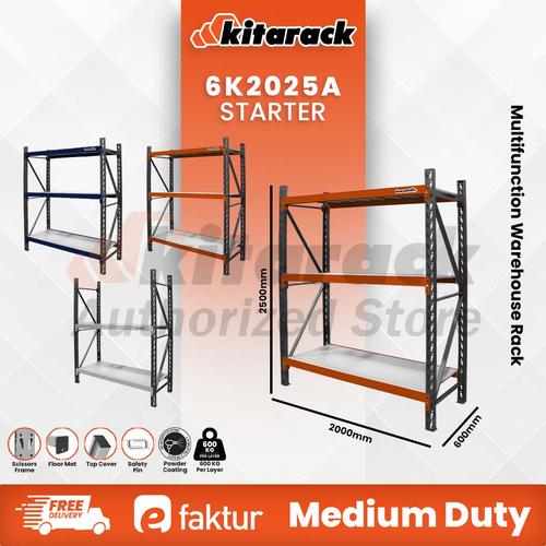 Jual KITARACK 6K2025 Abu Rak Gudang Besi 600KG / Layer Rack Starter 3 ...
