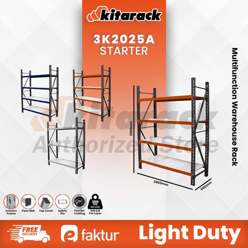 Jual KITARACK 3K2025 Abu Rak Gudang Besi 300KG / Layer Rack Starter 4 ...