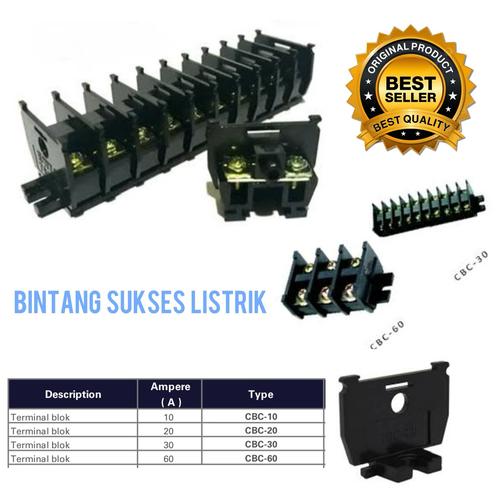 Jual ORIGINAL Terminal Block Blok CBC TBC 10 20 30 60 Amper model ...