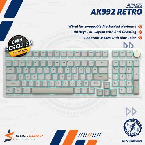 Jual Ajazz AK992 Retro Wired Mechanical Keyboard Fullsize 98 Keys ...