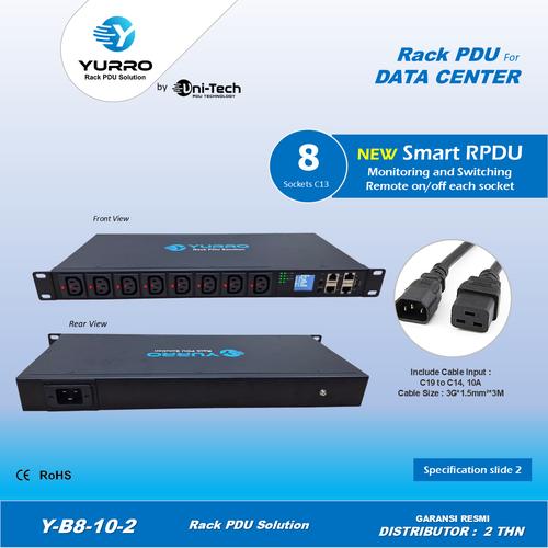 Jual 8 Holes C13, Smart PDU Monitoring and Switching Remote on/off each ...