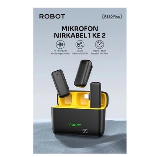 Jual Mic Wireless Robot RS20 PLUS 1 To 2 Clip Wireless Microphone Mic ...