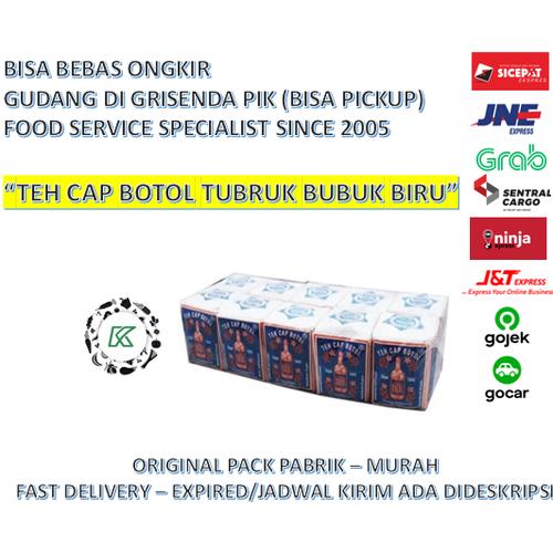Jual Teh Cap Botol Biru Tubruk Khas Solo 40gr per pak isi 40 gram x 10 ...