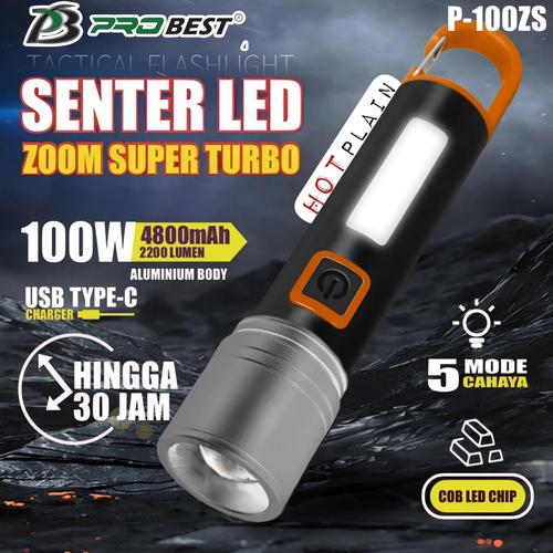 Jual Senter Tangan Zoom Probest P-100ZS 100W 5 Mode Cahaya LED ...