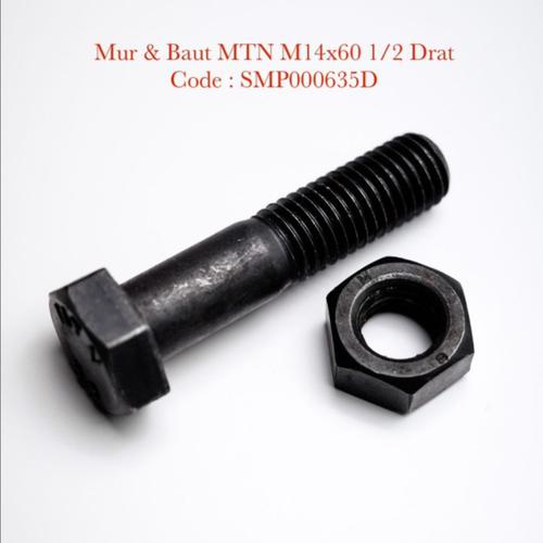 Jual Mur & baut high tensile M14 x 60 ½ drat MTN 8.8 baja hitam ...