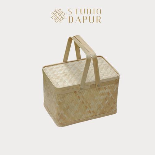 Jual Studio Dapur Keranjang Piknik Hampers Anyaman Bambu Bamboo Picnic Basket Alamanda Large ...