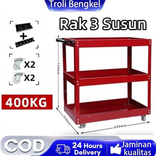 Jual Bengkel Rak 3 Susun Perkakas Trolly/Keranjang Troli Alat/Trolly ...