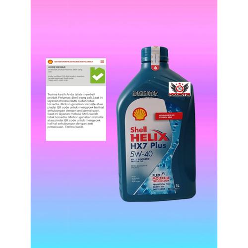 Jual OLI MESIN SHELL HELIX HX7 PLUS SAE 5W-40 1LITER SCAN BARCODE ...