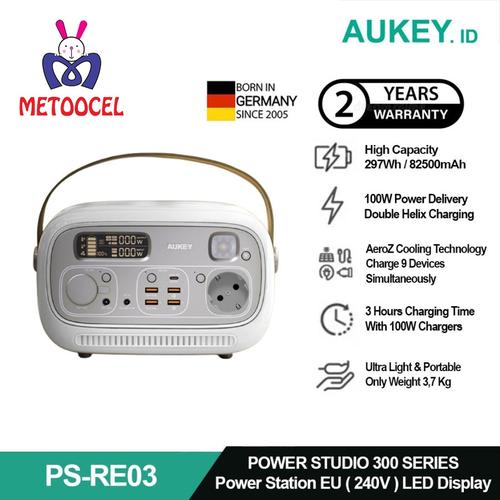 Promo AUKEY PS-RE03 Power Station Portable 82.500 mAh PD QC 3.0 400W 297Wh Power Studio ( 240V ...