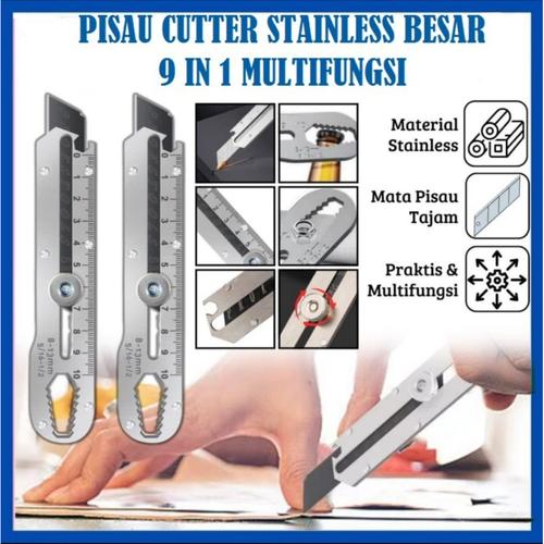 Jual Cutter Pisau 9in1 Tajam Besar Baja Stainless Anti Karat Bahan Kuat ...