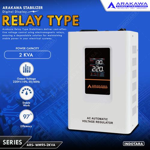 Promo Stabilizer Relay Arakawa 2KVA AVR Stabilizer Digital Display ARS-WM95-2KVA Cicil 0% 3x ...