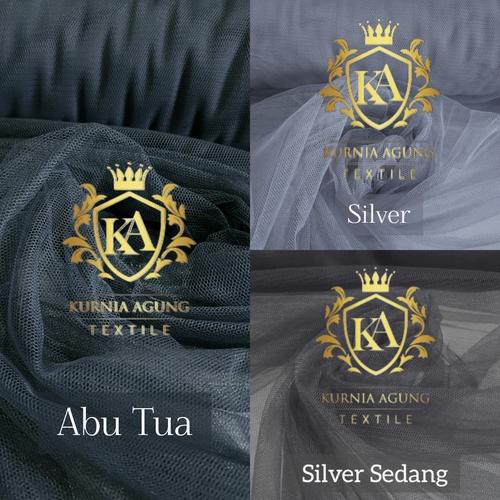 Promo Kain Soft Tile Tulle Polos Warna ABU SILVER Bahan Gaun Gamis ...