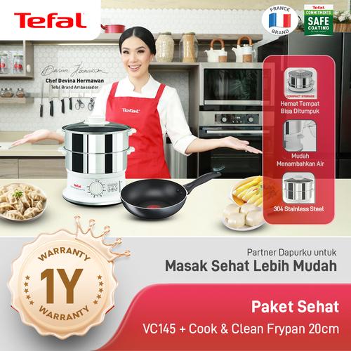 Promo [GRATIS WAJAN] Tefal Food Steamer Stainless / Pengukus Masakan Elektrik / VC145 - 6L Cicil ...