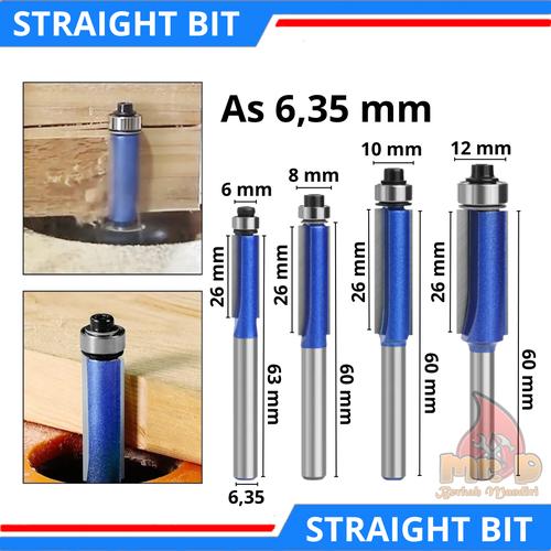 Jual Mata Profil 6mm Flush Trim Straight Router Bit Top Bearing Shank1 ...