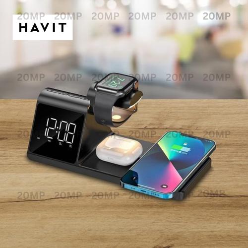 Jual Charger Wireless Dengan Jam W3042 Havit WIRELESS CHARGER WITH ...