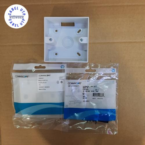 Jual Faceplate 1 hole Amp Commscope komplit Modular + Inbow/Outbow ...