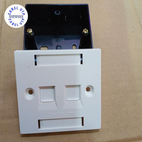 Jual Commscope Faceplate Dual Port 2 Hole Amp Commscope Sudah Termasuk ...