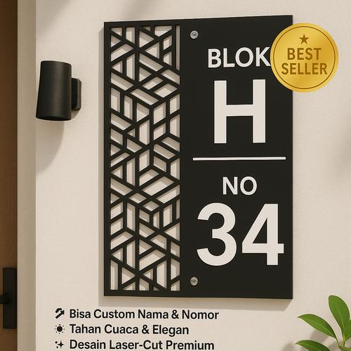 Jual Papan Alamat Nomor Rumah Laser Cut UV Print , Label Nomer House ...