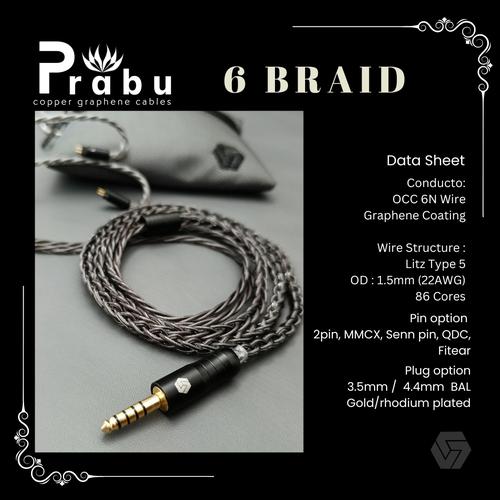 Jual VJC Kabel Upgrade Prabu 6 Braid For In Ear Monitor IEM 120cm 4.4/3 ...