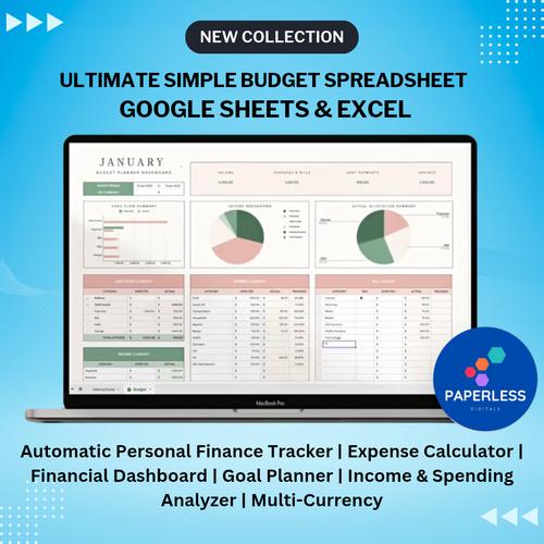 Jual Ultimate Simple Budget Spreadsheet Template – Google Sheets ...