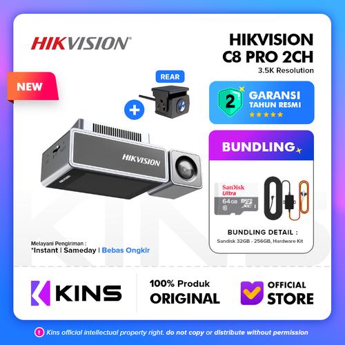 Promo HIKVISION C8 Pro (3.5K) Dash Cam Pro 1688P (Front + Rear Camera ...