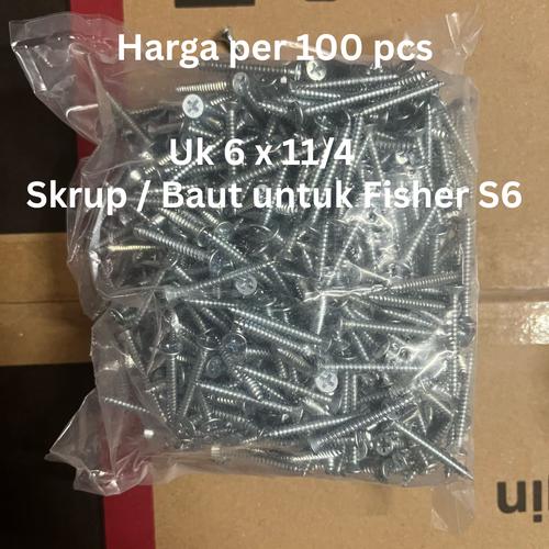 Jual Skrup Fishcher 100 pcs S6 / Sekrup Baut Bor Tembok - Kota Medan - Pangestu Teknik | Tokopedia