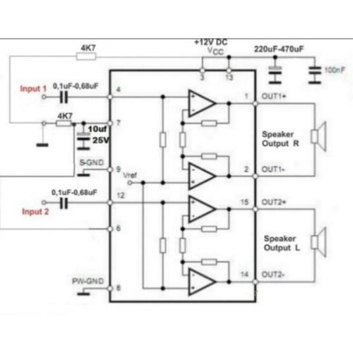 Jual Kit Power Mini Amplifier IC TDA 7266 BTL STEREO 2X40 Watt ...