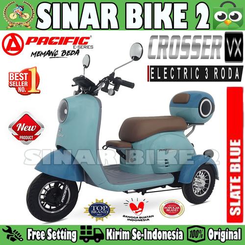 Jual Sepeda Motor Listrik PACIFIC CROSSER VX Electric E Bike Roda Tiga - Berry Cream - Kab ...