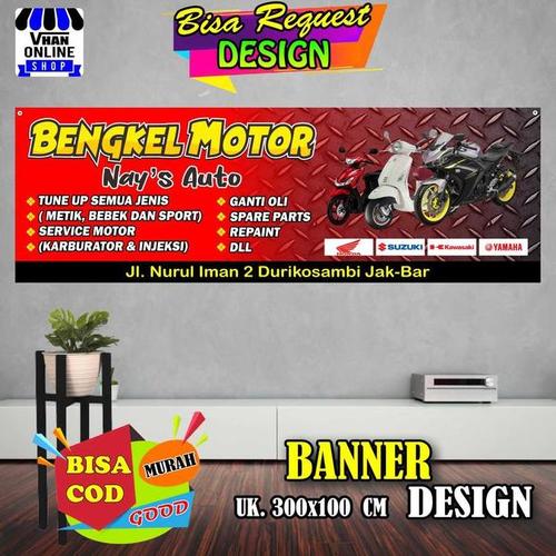 Jual New Spanduk Banner Bengkel Motor, Toko Sparepart Motor, Service ...