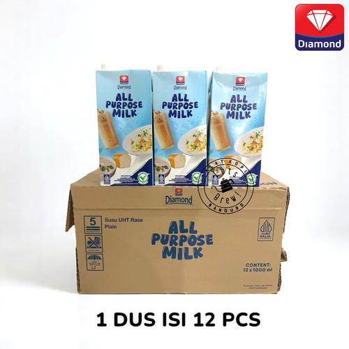 Jual Diamond All Purpose Milk UHT 1000mL l Susu UHT Rasa Full Cream ...
