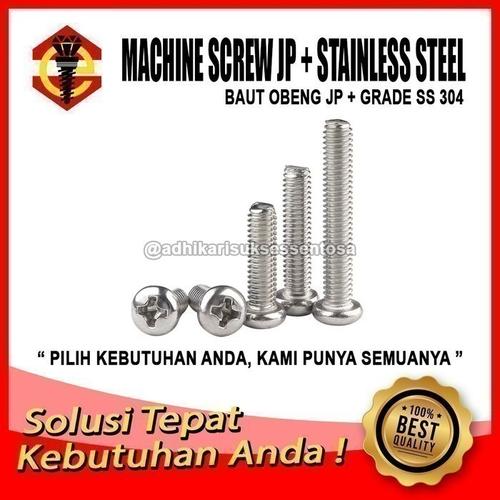 Jual SS 304 / Baut JP M8x100 / Machine Screw Stainless M8 Kepala Obeng Bulat (10 CM) - Kota ...