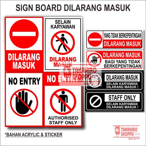 Promo PAPAN TANDA PERINGATAN DILARANG MASUK SELAIN KARYAWAN SIGN BOARD ...