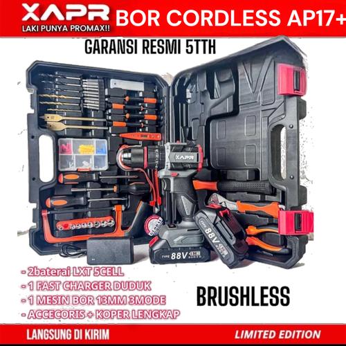 Jual APR raja bor cordless type AP17 48v brushless mesin bor baterai ...