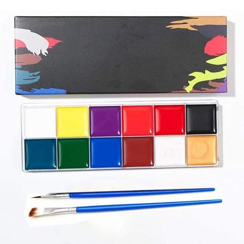 Jual 1 Set 12 Warna Body Face Painting Dan Kuas Cat Wajah Painting ...