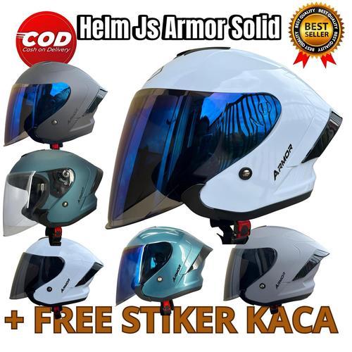 Jual Helm Half Face JS ARMOR Solid Original/Sudah SNI/Helm Pria Wanita ...