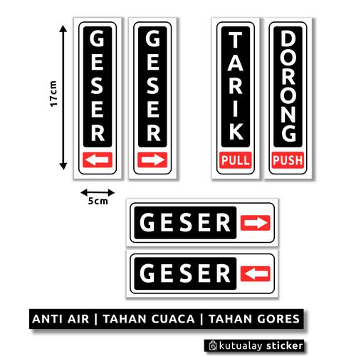 Jual 1 Set Stiker Pintu Tarik Dorong Push Pull Geser Vertical ...