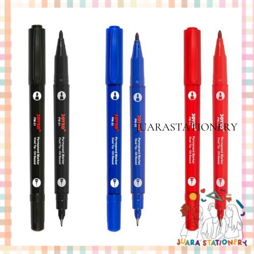 Jual Joyko Permanent Marker Spidol Permanen Dual Tip PM31-33 - Hitam ...