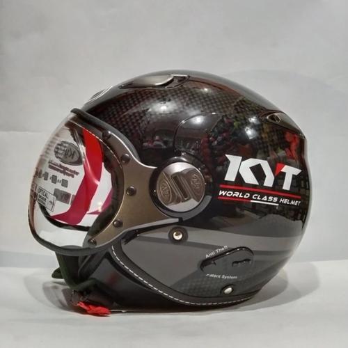 Jual Helm KYT Elsico Black Glossy Solid Half Face Hitam Retro Classic ...