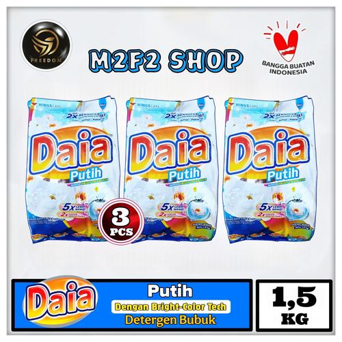 Jual Daia Putih Deterjen Bubuk Sabun Cuci Baju | Pouch - 1500 gr | 1,5 ...