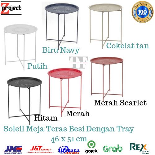 Jual SOLEIL Meja Teras Lipat Besi Bulat Tray Coffee Table Tray Round ...
