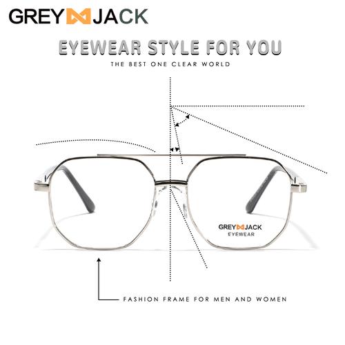 Promo Grey Jack Frame Kacamata Model Aviator Kotak Bahan Metal Modis ...