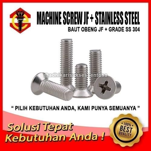 Jual SS 304 / Baut JF M4x40 / Machine Screw Stainless M4 Kepala Obeng Rata (4 CM) - Kota ...