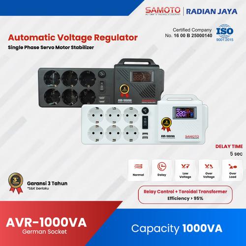 Promo SAMOTO Stabilizer Relay 1000VA GERMANY Socket Colokan Stop Kontak ...
