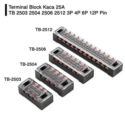 Jual Terminal Block Block Kaca 25A TB 2503 2504 2506 2512 3P 4P 6P 12P Pin - 12P TB2512 - Kab ...
