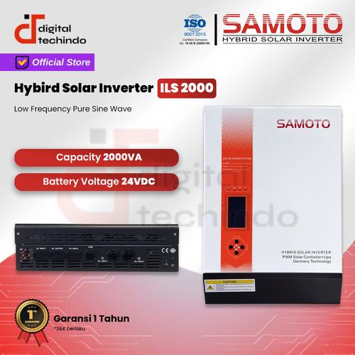 Promo SAMOTO Inverter ILS2000 Low Frequency Pure Sinewave 12V 2000VA/1600W Hybrid Solar Inverter ...